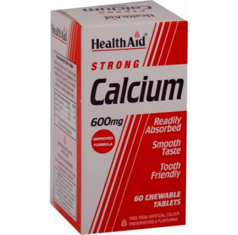 HEALTH AID STRONG CALCUIM 600MG 60 CHEWABLE TABLETS