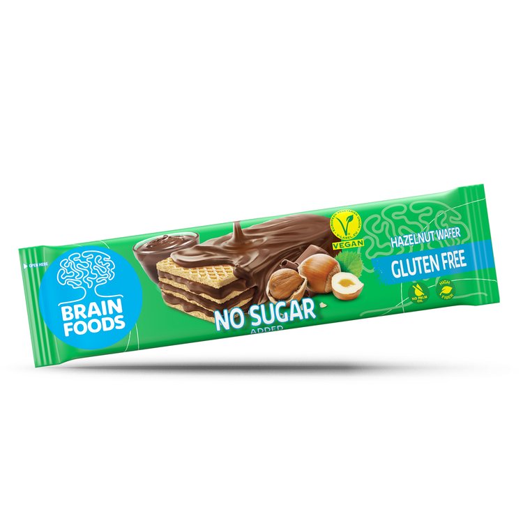 BRAIN FOODS HAZELNUT WAFER 40G